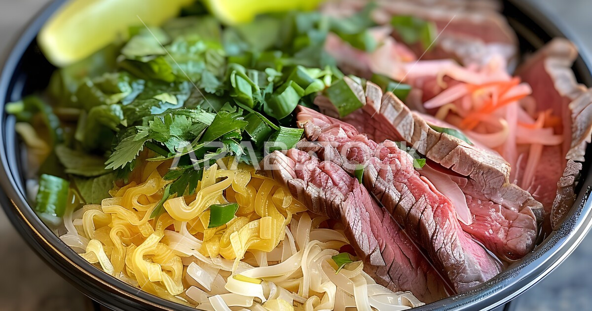 Delicious Pho Soup with Beef, Noodles and Lemon, a highly nutritious ...