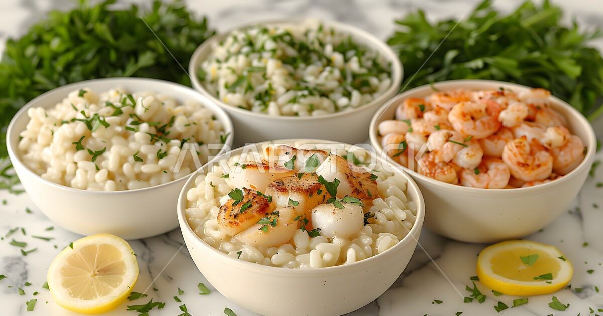 Seafood Risotto with Lemon and Parsley, a highly nutritious meal, the ...