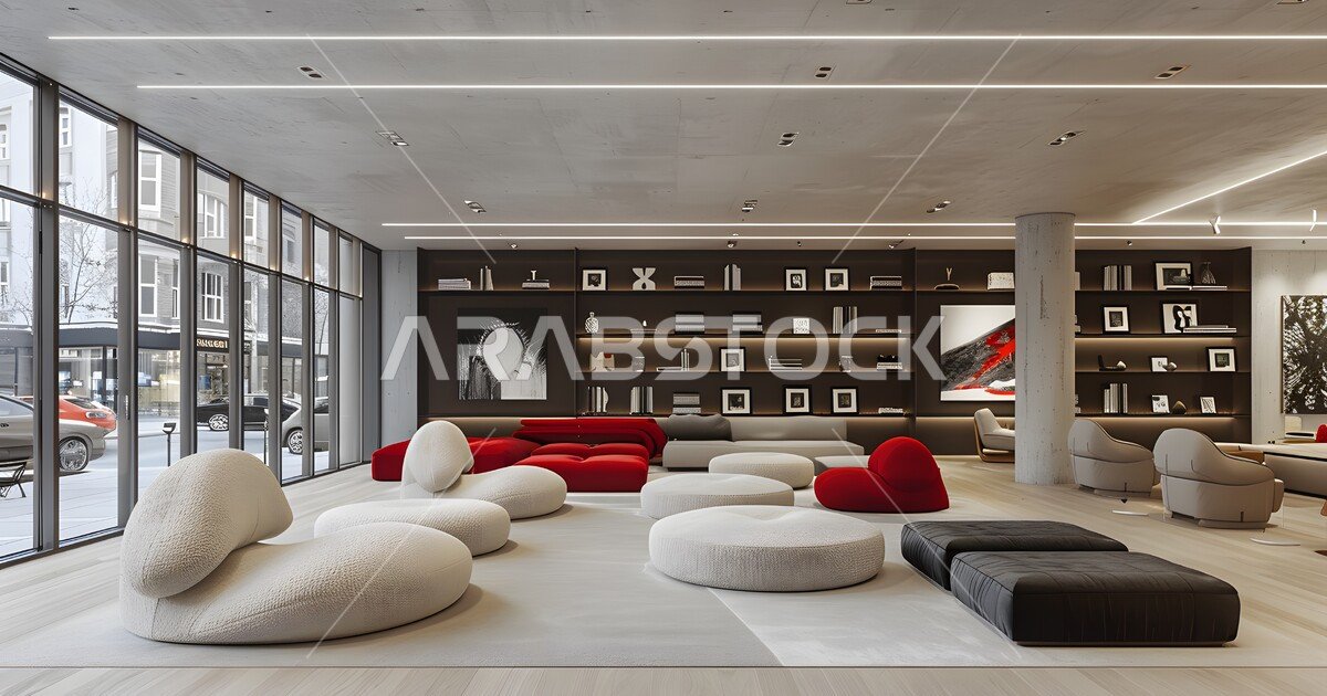 Living room with luxury home furniture in elegant colors, high-end ...