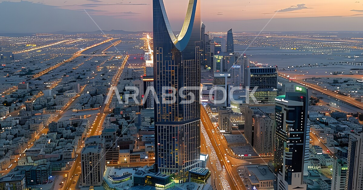 Architectural art of the famous Kingdom Tower, growth and development ...