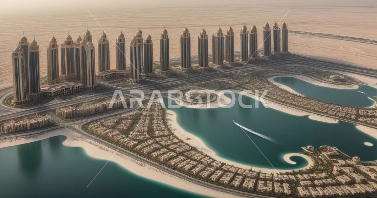 Imaginary future view of urban progress and growth, building a ...