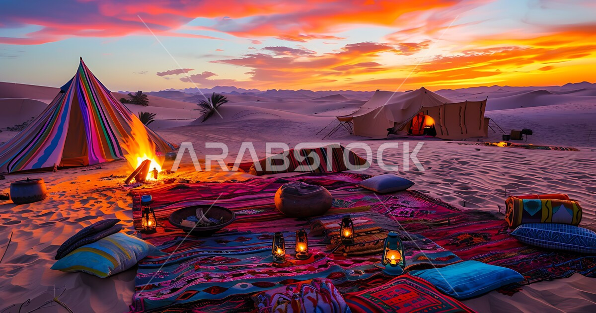 Youth camping and desert session, camping in the deserts of the Kingdom ...