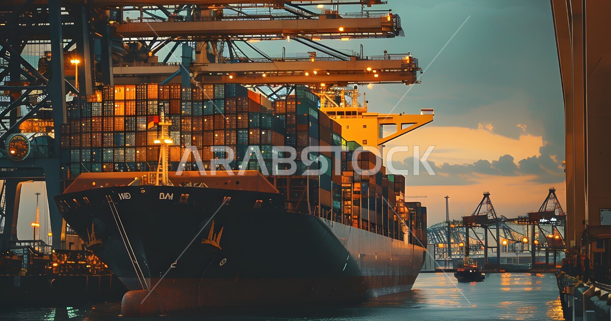 Selling and trading local goods and products via ships at sea, ports ...