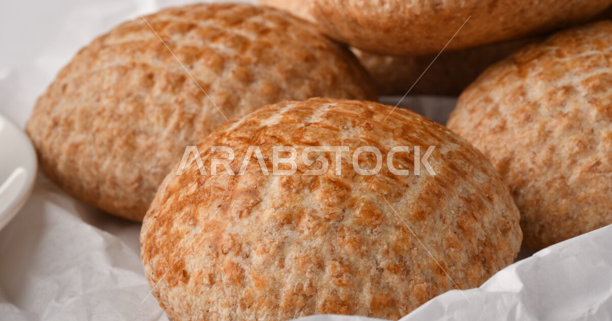 Delicious fragile popular biscuits depicted on butter paper, a picture ...