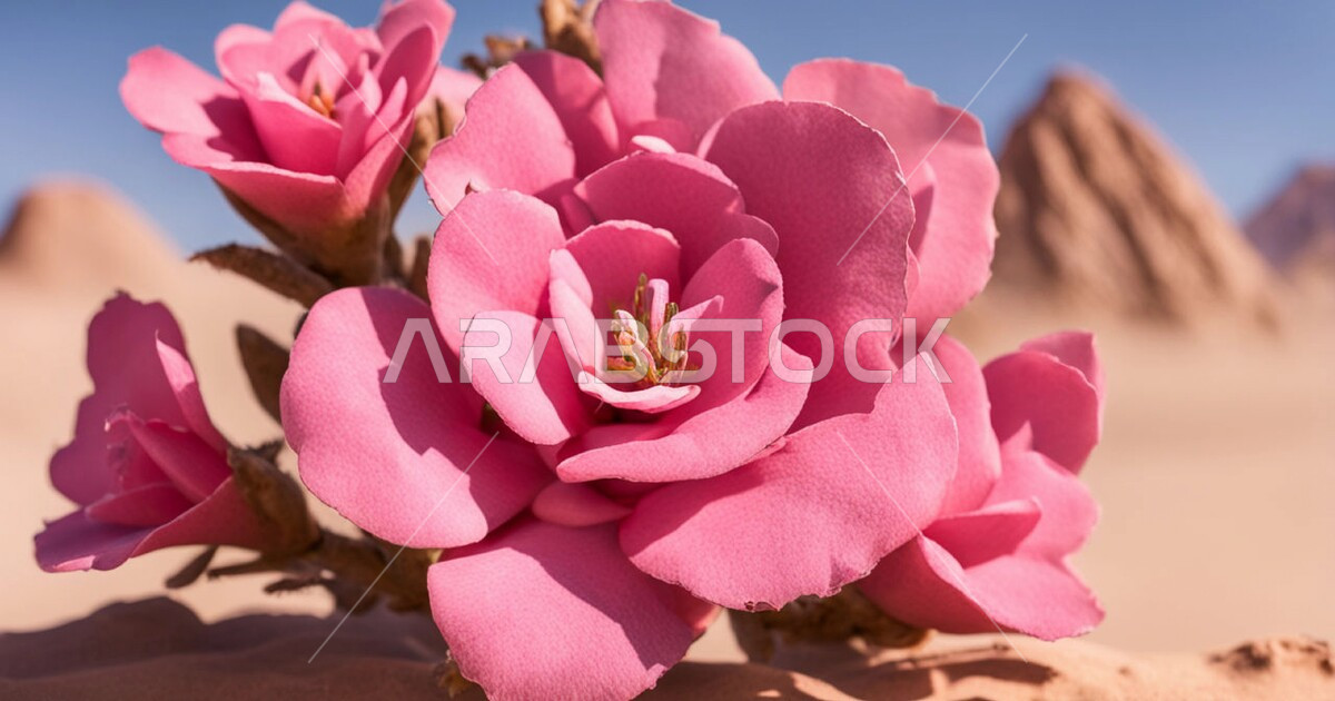 Colorful flowers growing in the deserts of Saudi Arabia, fragrant ...