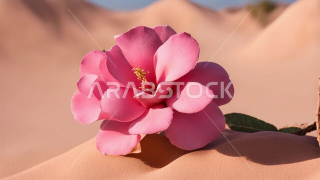 Colorful flowers growing in the deserts of Saudi Arabia, fragrant ...