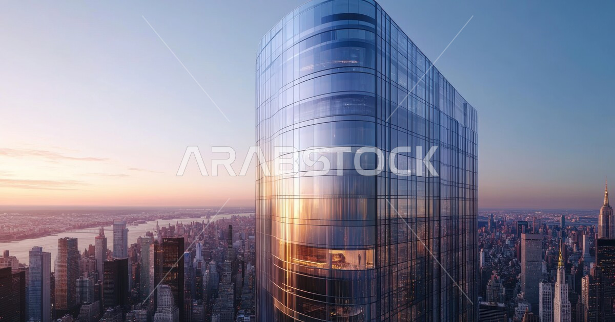 منظر تخيلي مستقبلي للتقدم و النمو العمراني للمنشآت والمباني التجارية ...