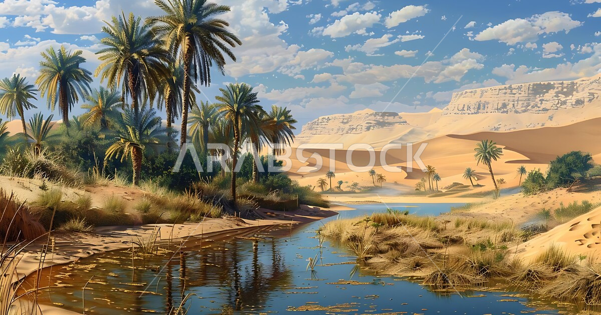 Nature reserves in Saudi Arabia, oases and palm tree farms in the ...