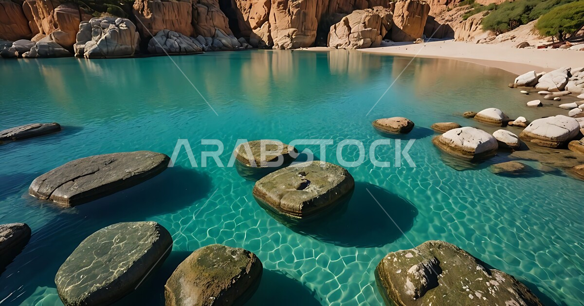 Natural reserves in Kuwait, recreational safari areas, rocky stones ...