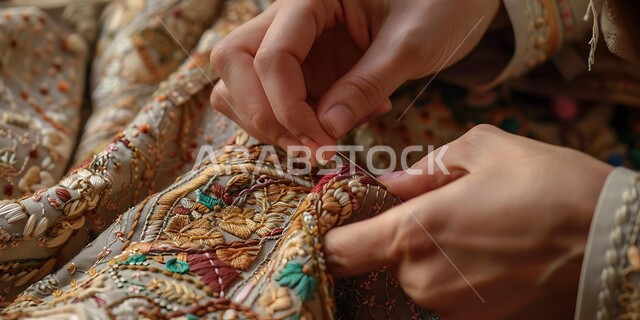The art and skill of sewing and spinning, traditional folk works ...
