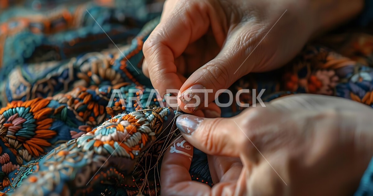 The art and skill of sewing and spinning, traditional folk works ...