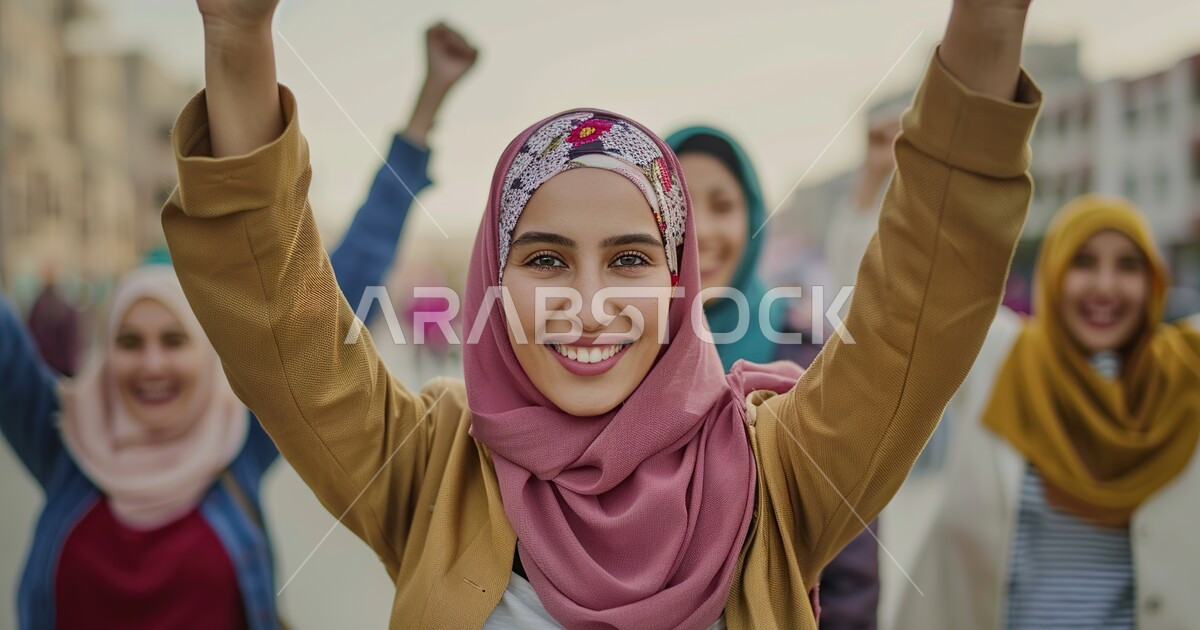 Success and achievement of goals, concept of joy of victory and triumph ...