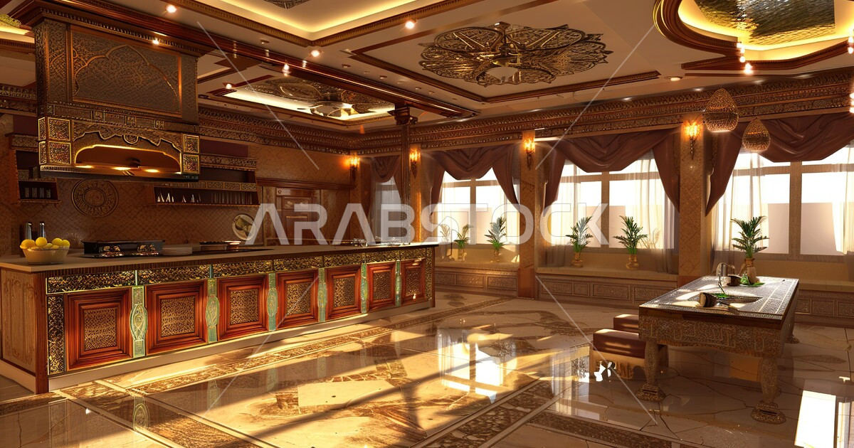 Modern Decorations for Luxury Kitchens in Saudi Arabia, Hanging Lights ...