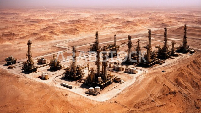 Fuel factories and mines in Saudi Arabia, large and huge warehouses and ...