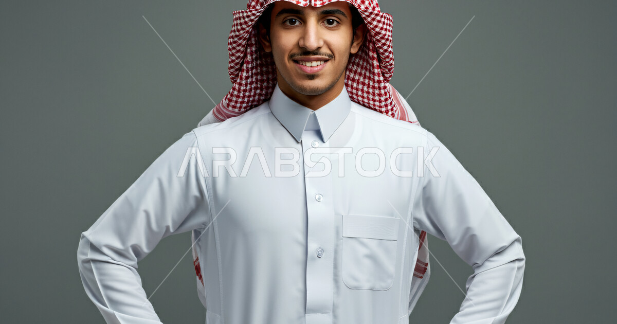 Masculinity, strength and self-confidence, a close-up portrait of a ...