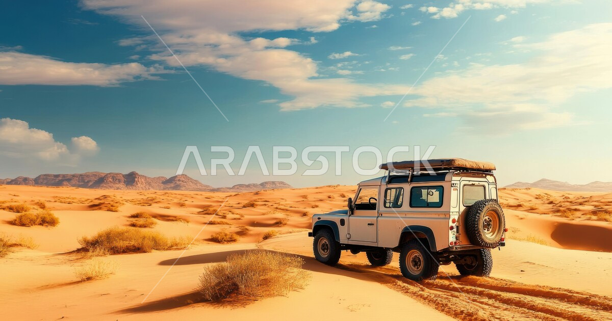 Safari adventure on sand dunes and hills in the deserts of Saudi Arabia ...