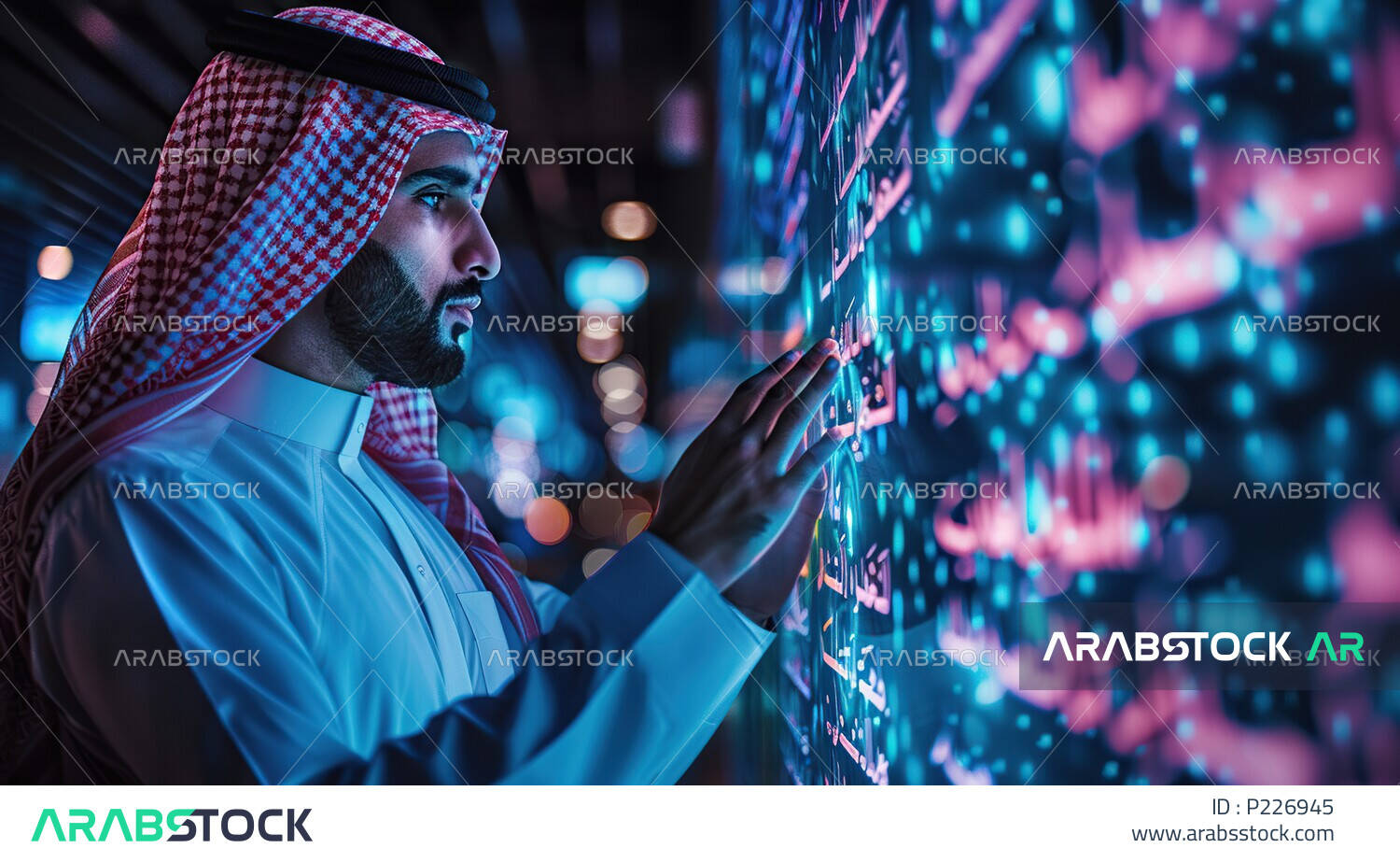 Digital technology and industrial revolution, 3D holograms, electronic ...