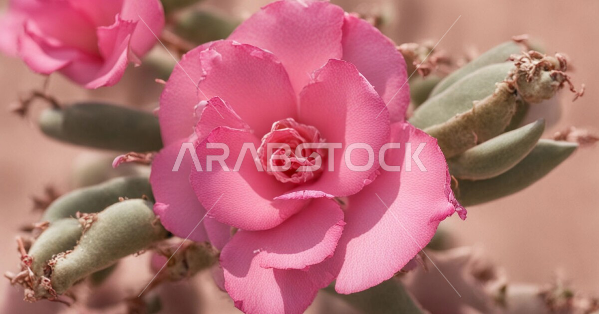 Colorful flowers growing in the deserts of Saudi Arabia, desert roses ...