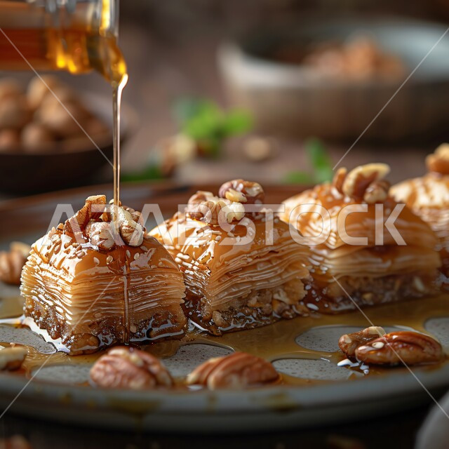 Delicious Saudi sweets with nuts, hospitality for holidays and ...
