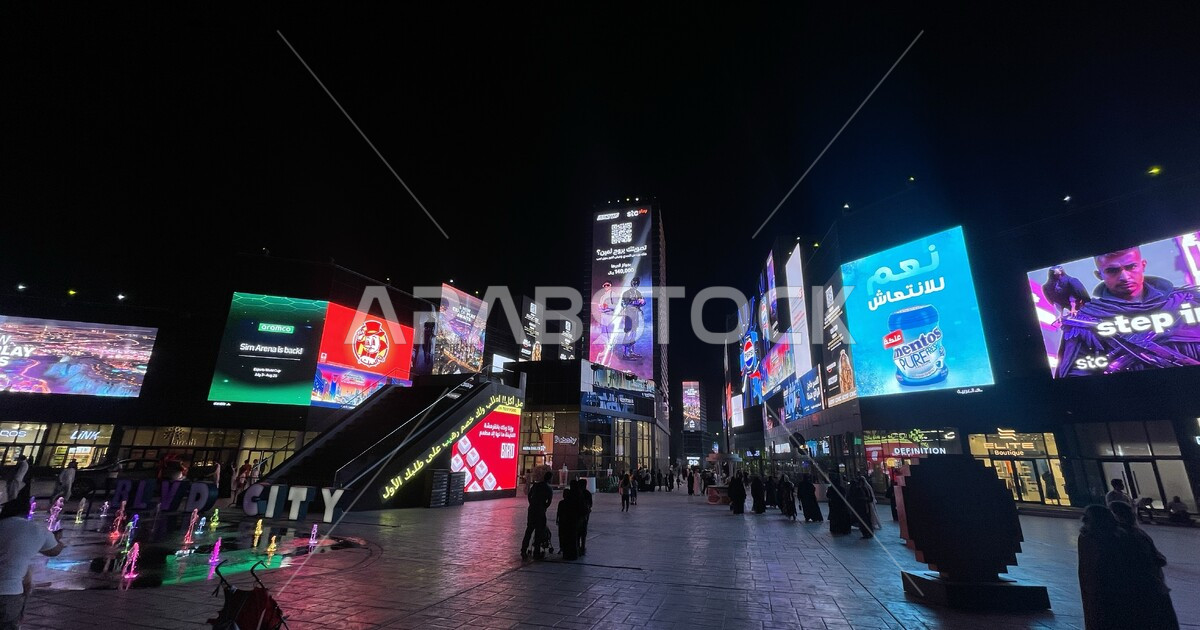 Tourist attractions in Saudi Arabia, Riyadh Season events, illuminated ...