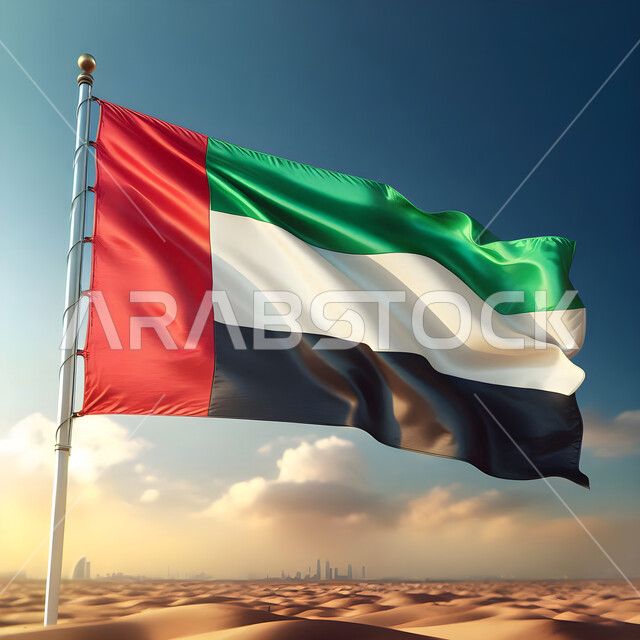 The national emblem and symbol, UAE Independence Day, the UAE flag made ...