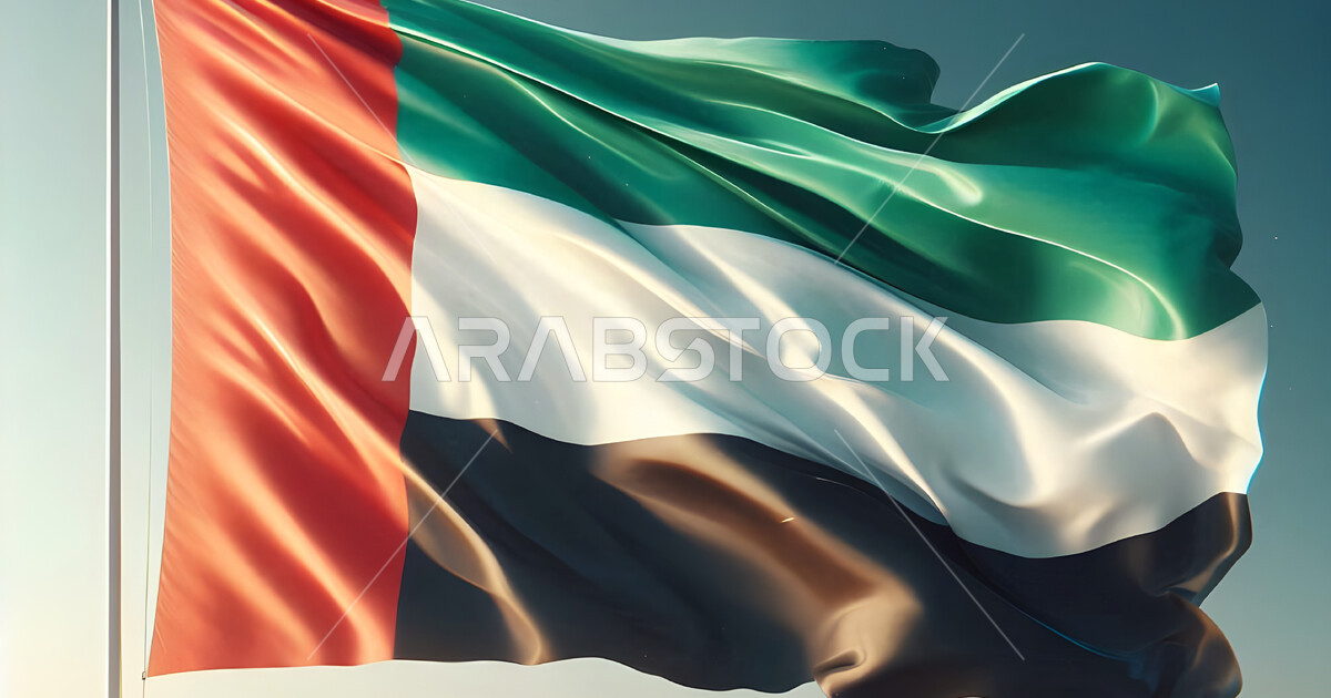The national emblem and symbol, UAE Independence Day, the UAE flag made ...