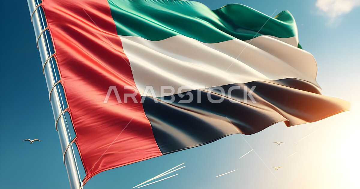 The national emblem and symbol, UAE Independence Day, the UAE flag made ...