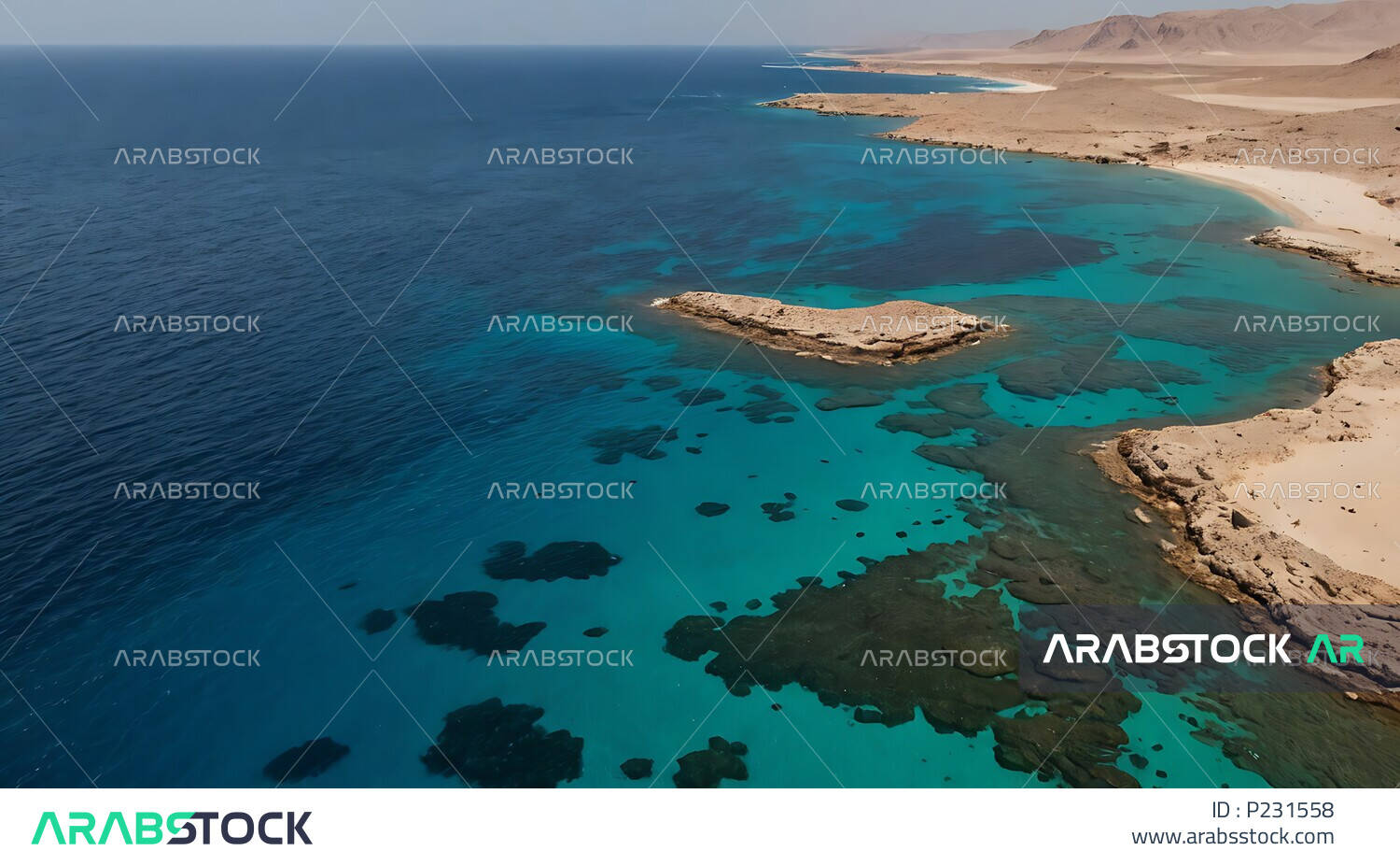 Tourist destinations in Saudi Arabia, the view of the blue waters of ...