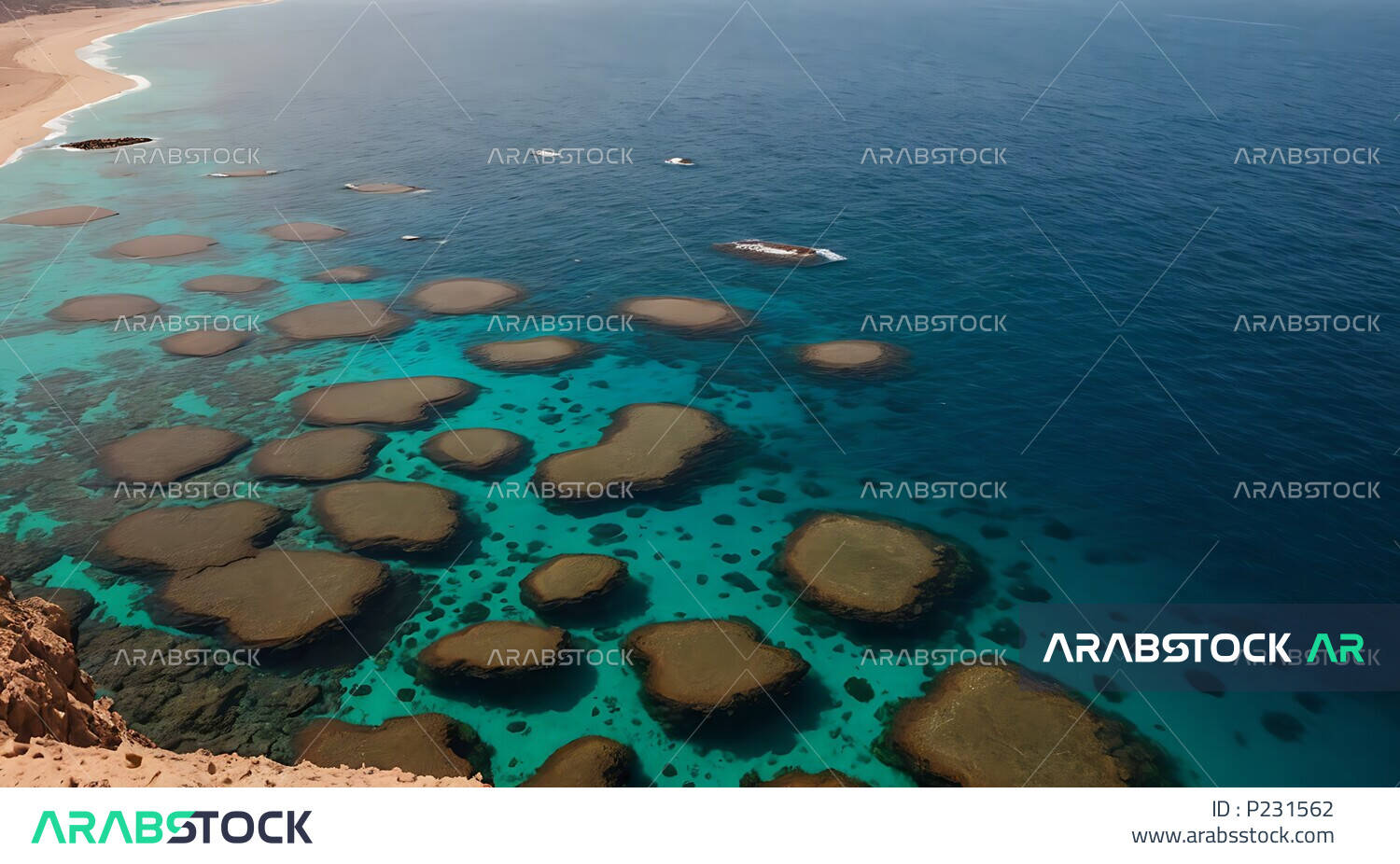Tourist destinations in Saudi Arabia, the view of the blue waters of ...