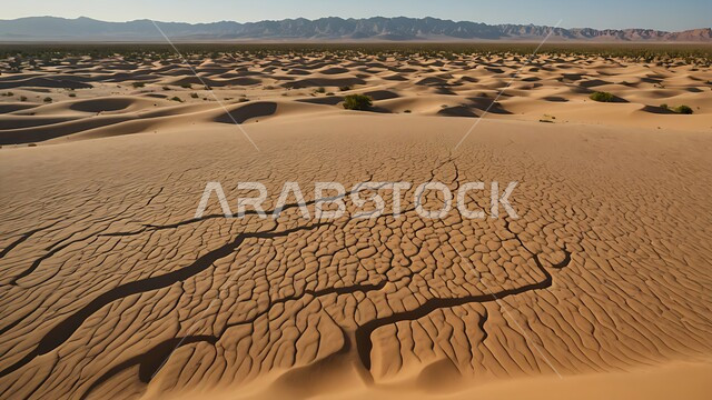 Environment and dry terrain of the Gulf deserts, desert nature in the ...