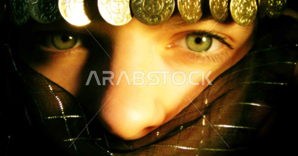 Highlighting the black kohl-lined eyes, the concept of modesty and ...