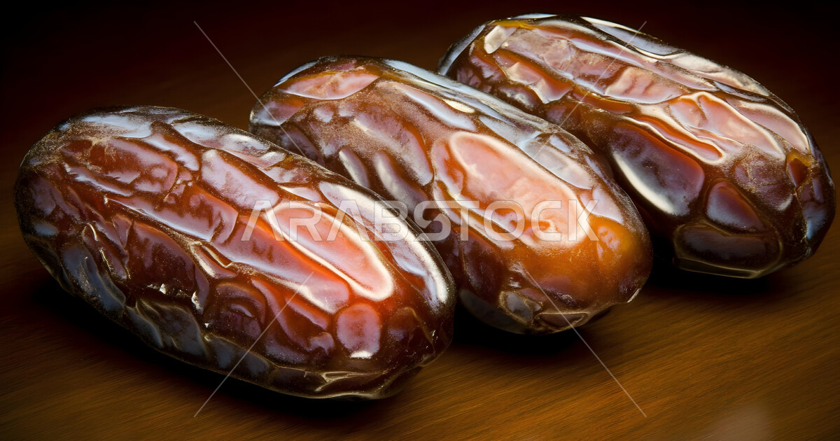 Different types of delicious dates, healthy and high-value meal, a ...