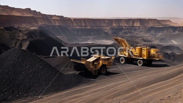 Arab natural coal mines, the rocky nature and topography of the ...