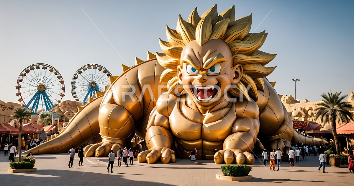 Dragon Ball Theme Park in Qiddiya during the day, famous landmarks and ...
