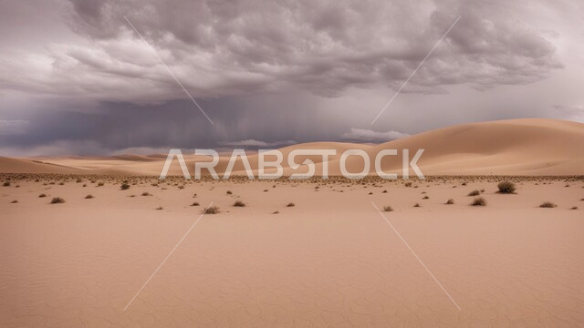 Tornado view in the desert, natural phenomena and disasters, dunes and ...