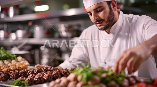 Delicious traditional popular food, a close-up of a Saudi Arabian Gulf ...