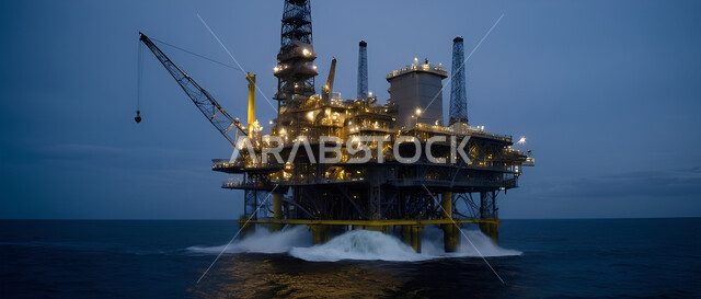 Extraction and export of underground resources, a drilling rig drilling ...