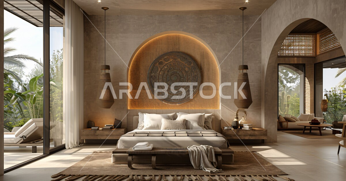 أثاث واكسسوارات منزلية داخلية أنيقة، غرفة نوم بتصاميم عصرية حديثة ...