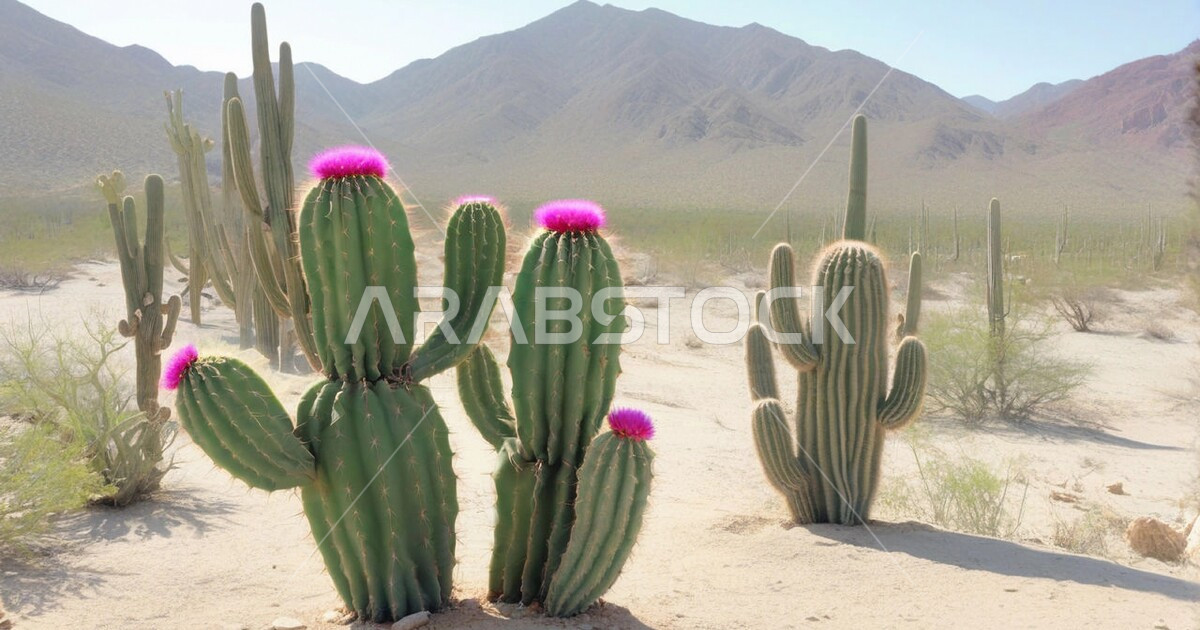 Growth of thorns and herbs in the wilds of the Kingdom of Saudi Arabia ...