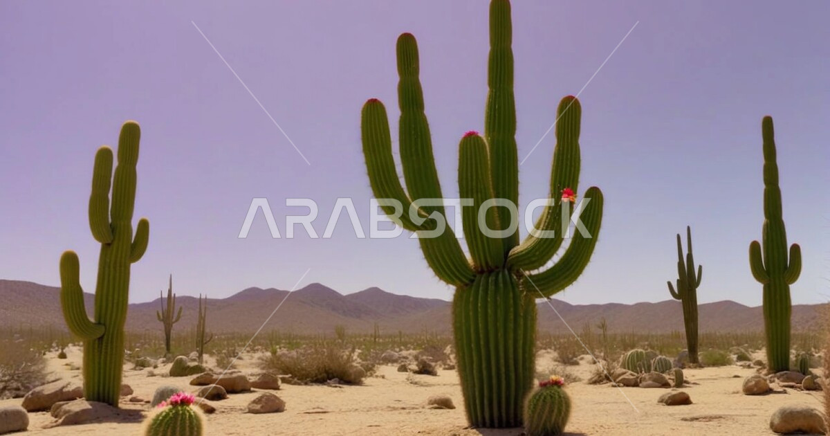Growth of thorns and herbs in the wilds of the Kingdom of Saudi Arabia ...