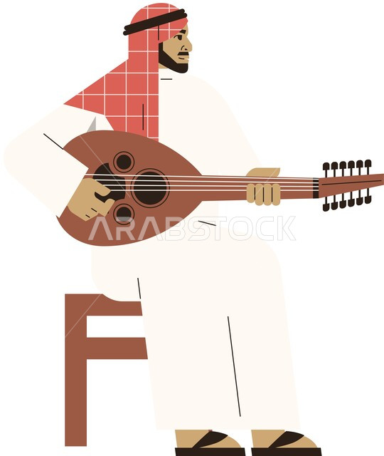 Practicing the hobby of playing musical instruments, Arab talents and ...