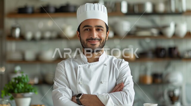 Culinary arts and food presentation skills, close-up of a Saudi Gulf ...