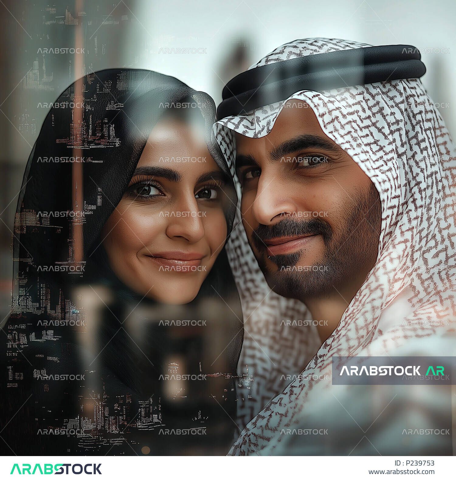 Saudi business cover poster, a close-up photo of a Saudi Gulf Arab man ...