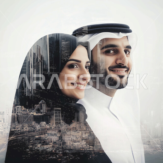 Participation in teamwork, Saudi business cover poster, a close-up ...