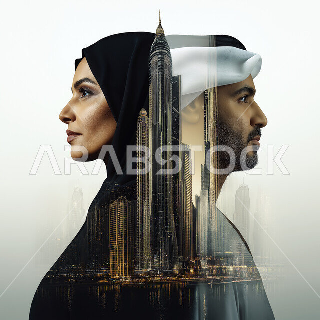 Participation in teamwork, Saudi business cover photo, close-up ...