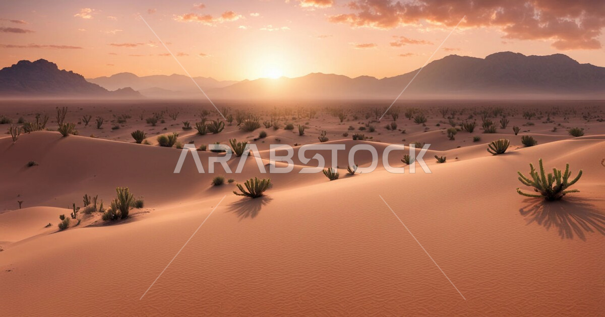 التكوينات والتشكلات الرملية في وسط الصحراء، نمو النباتات البرية في ...