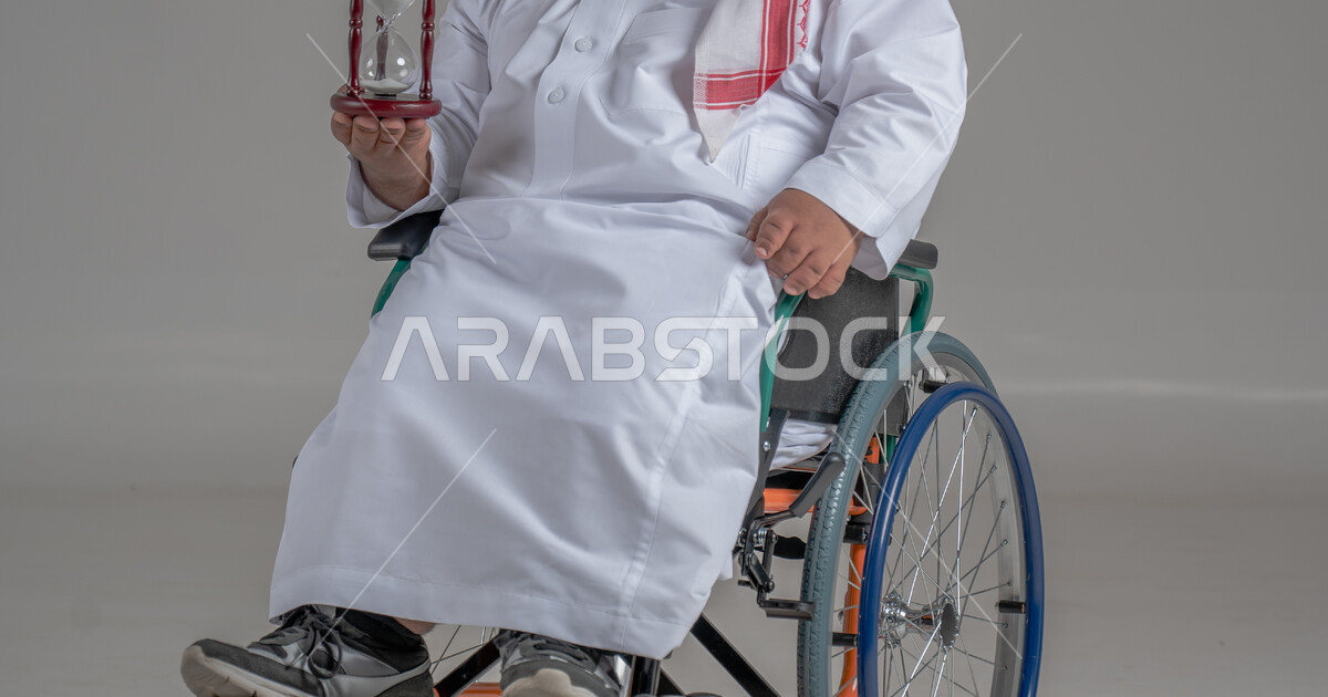 Business management and time management concept, portrait of a Saudi ...