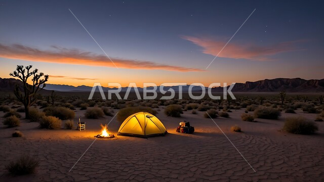Camping in the deserts of Saudi Arabia, tourist camps in the wilderness ...