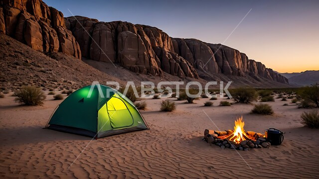 Camping in the deserts of Saudi Arabia, tourist camps in the wilderness ...