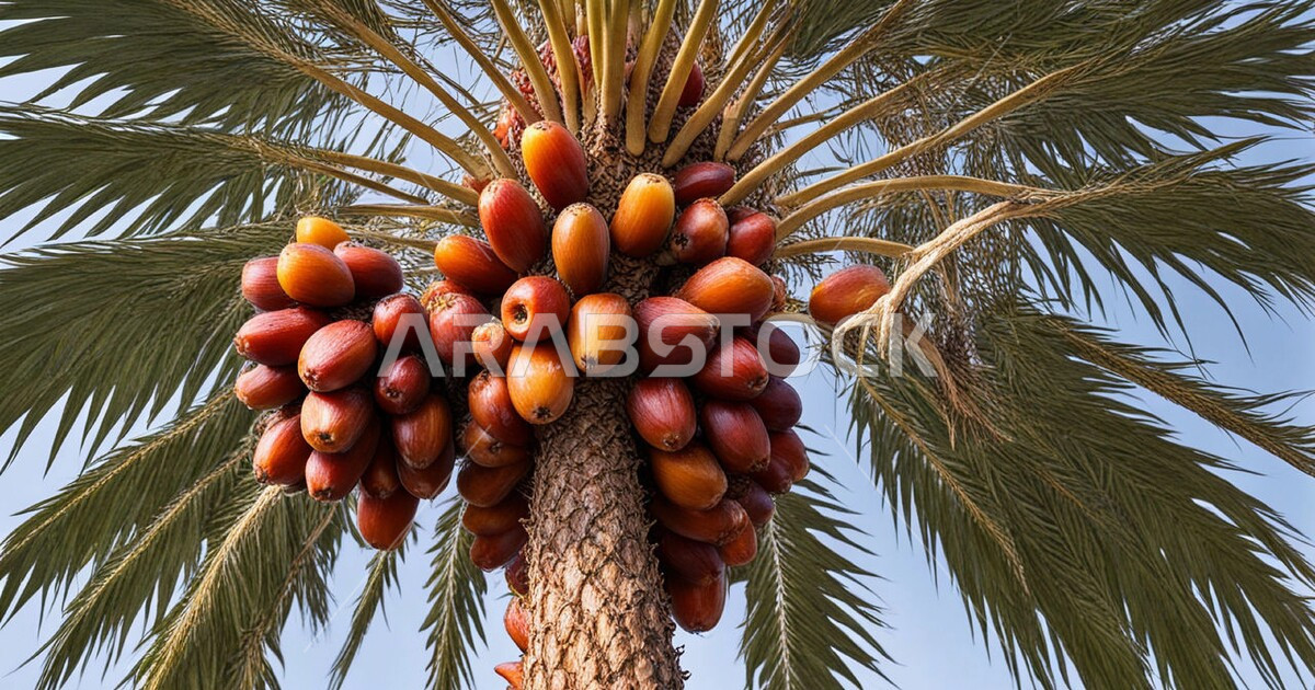 Date harvest season in the Kingdom of Saudi Arabia, local agricultural ...